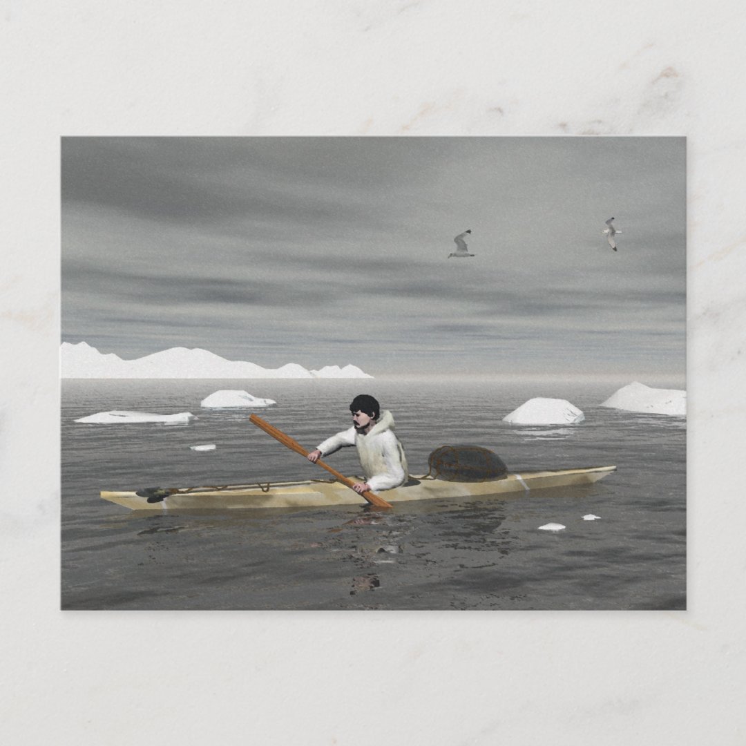 Inuit Kayak Postcard | Zazzle