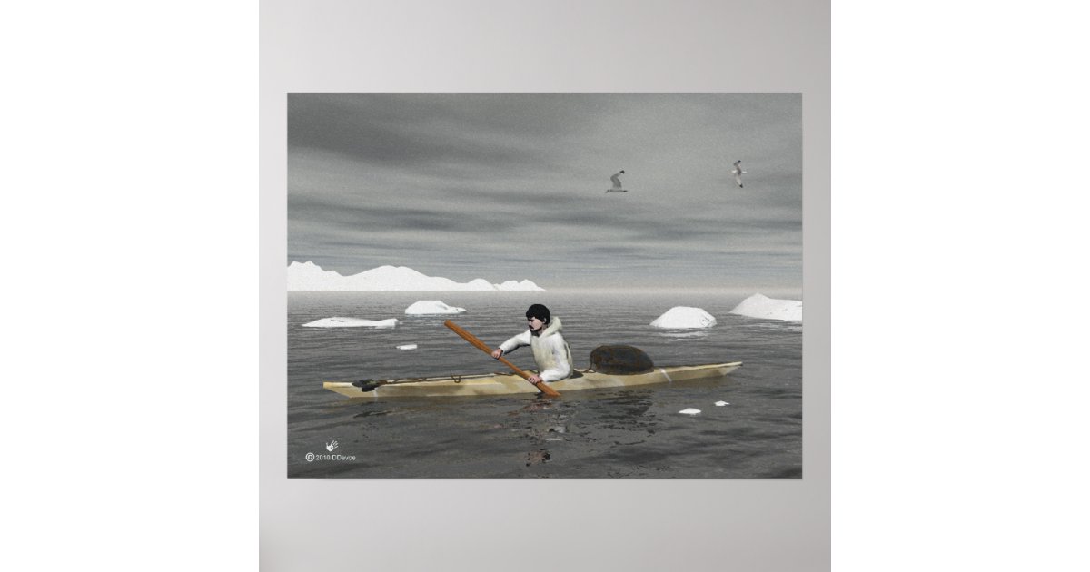 Inuit Kayak Poster | Zazzle