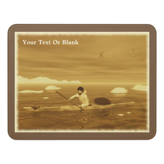 Inuit Kayak - Sepia Door Sign | Zazzle