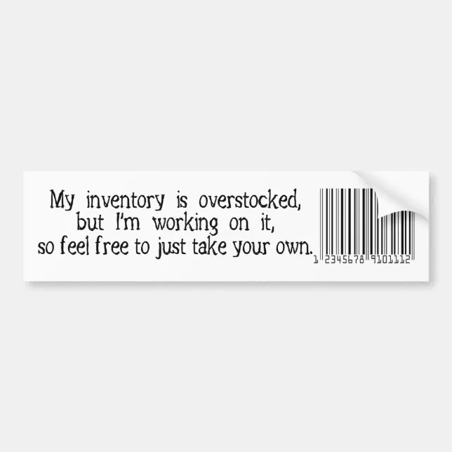 INVENTORY BUMPER STICKER | Zazzle