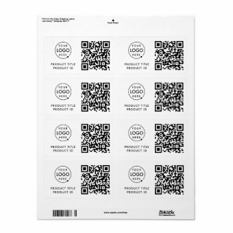 Inventory QR Code | Product ID Business Logo Stock Label | Zazzle