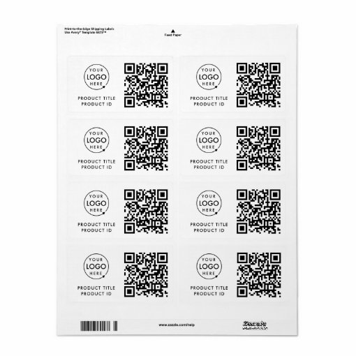 Inventory QR Code | Product ID Business Logo Stock Label | Zazzle