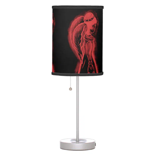 Inverted Angel in Black and Red Table Lamp | Zazzle