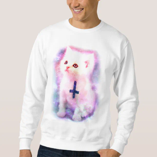 Inverted Cross Kitten Sweatshirt | Zazzle