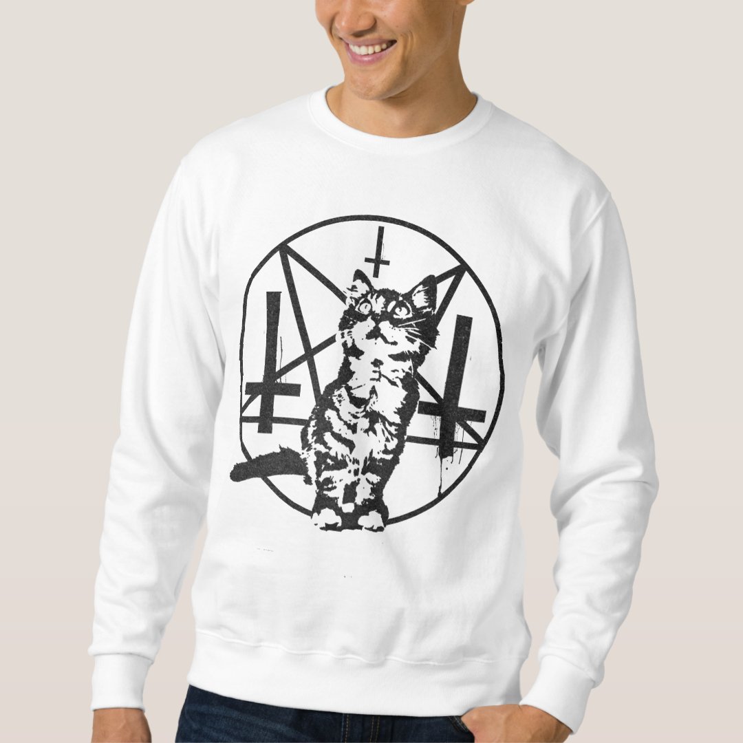 Inverted Cross & Pentagram Kitten Sweatshirt | Zazzle