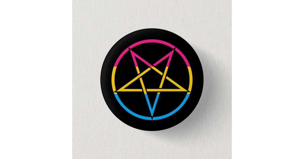 Inverted pansexual flag pentagram button | Zazzle