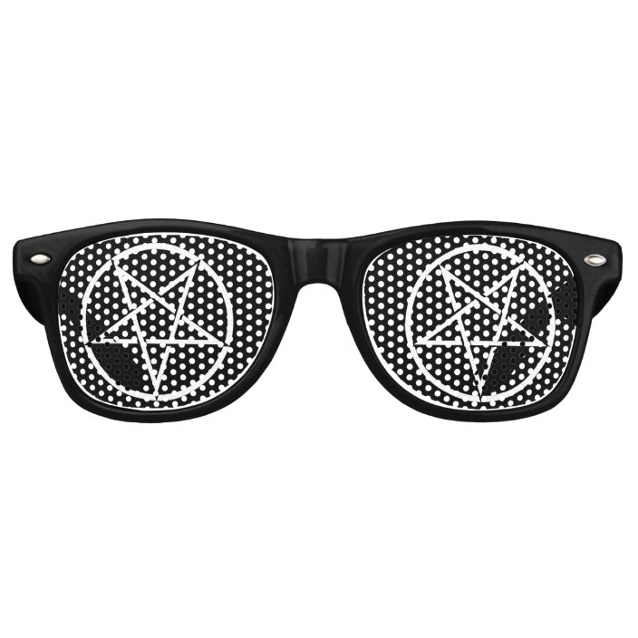 Inverted pentagram (background color customizable) retro sunglasses ...