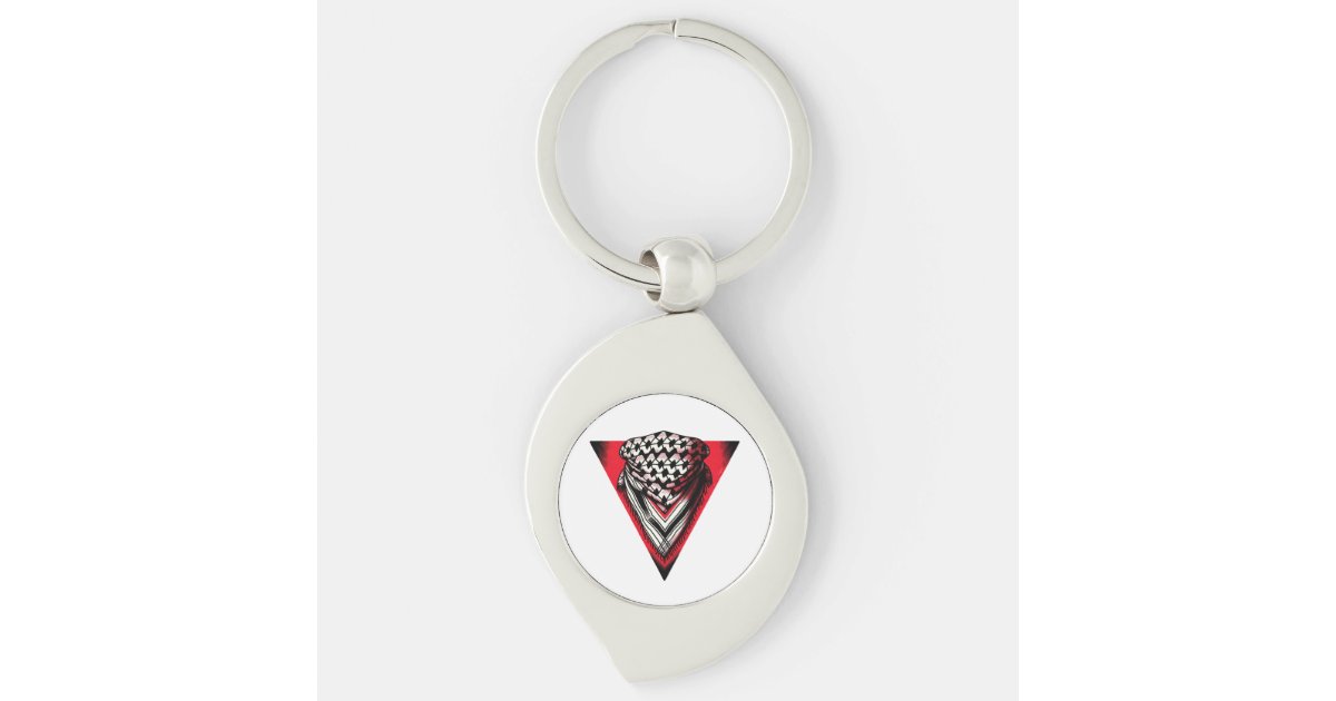 Inverted Red Triangle keffiyeh Keychain | Zazzle