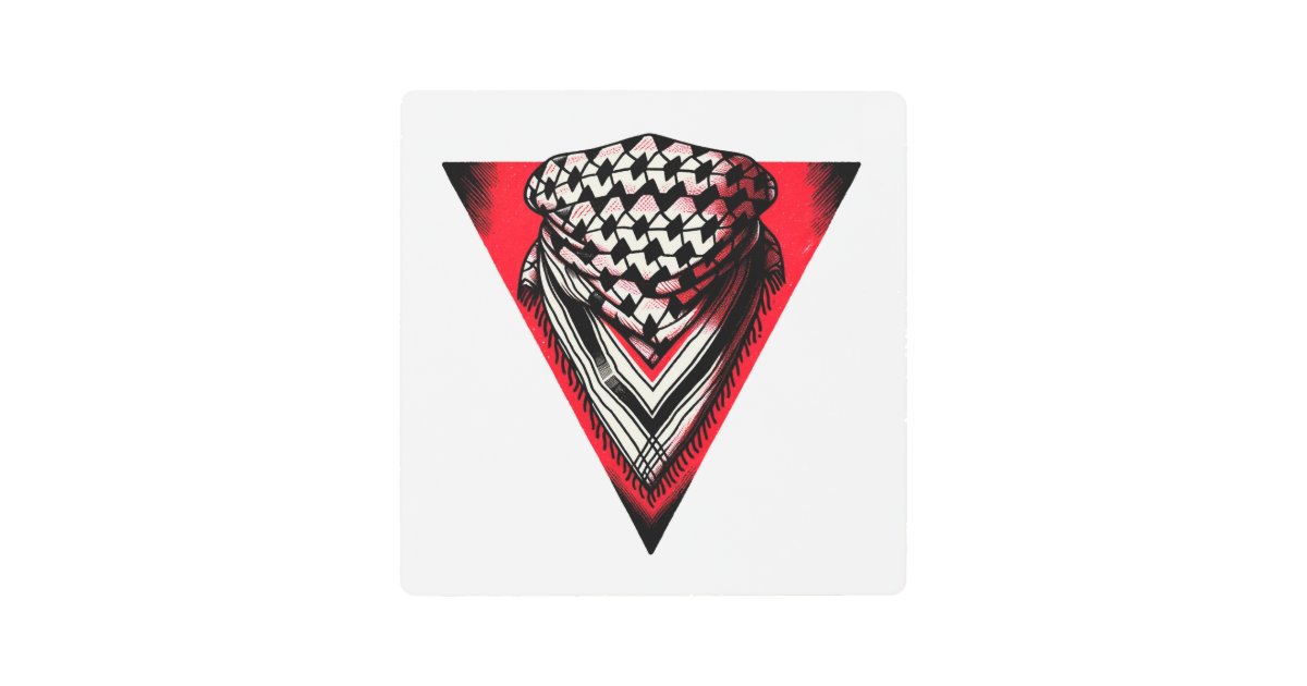 Inverted Red Triangle keffiyeh Metal Print | Zazzle