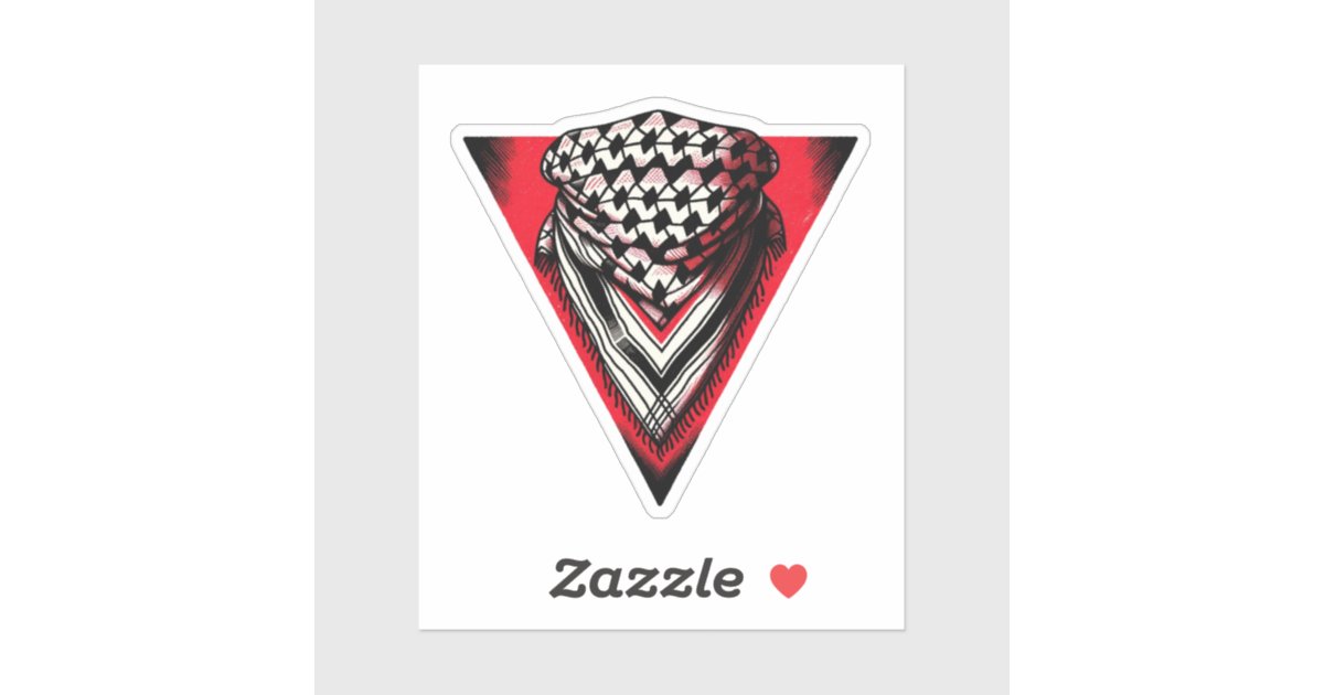 Inverted Red Triangle keffiyeh Sticker | Zazzle