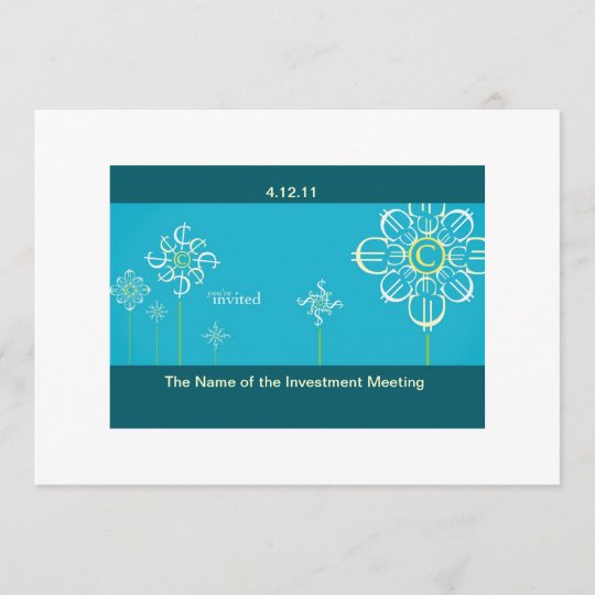 Investment Meeting Invitation Card | Zazzle.com
