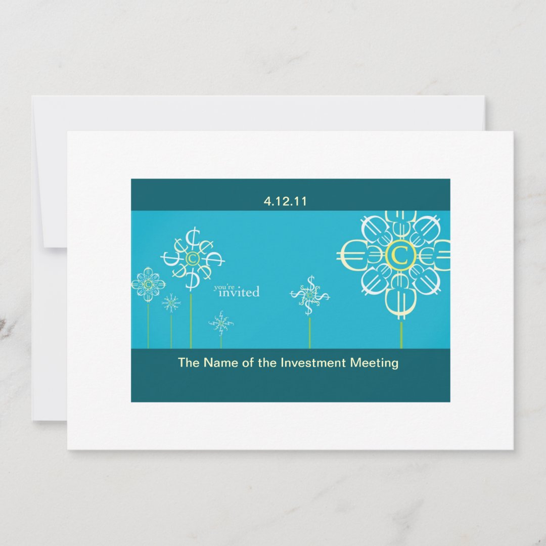 Investment Meeting Invitation Card | Zazzle