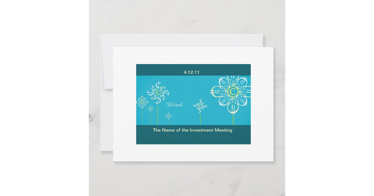 Investment Meeting Invitation Card | Zazzle
