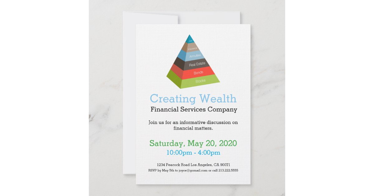 Investment Pyramid Chart Financial Invitation | Zazzle