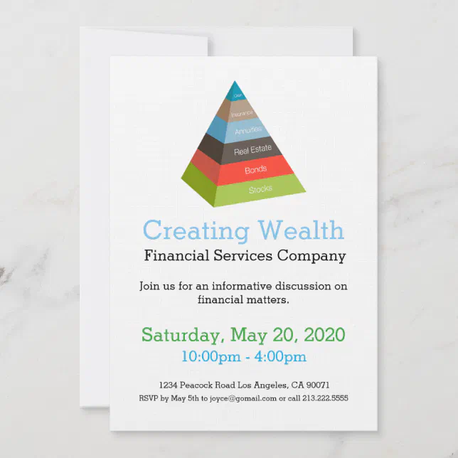 Investment Pyramid Chart Financial Invitation | Zazzle