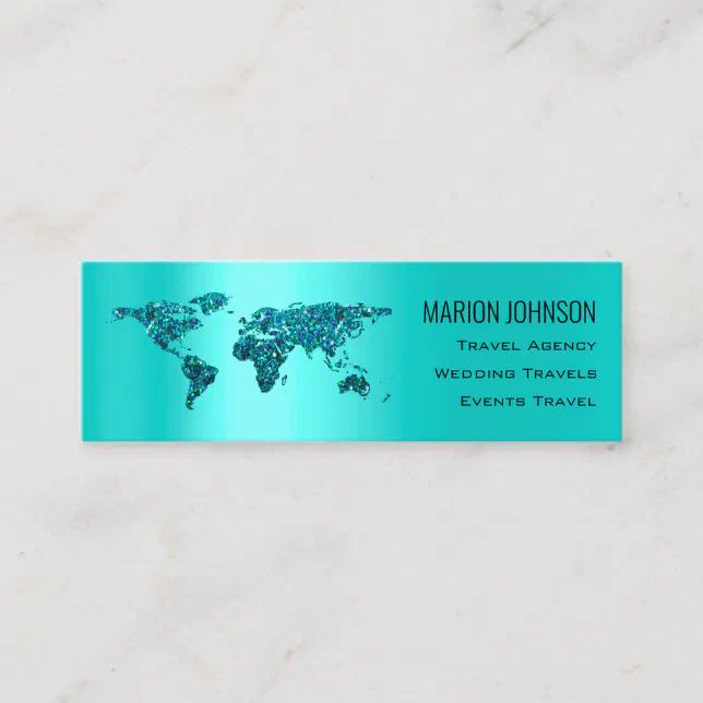 Investments Finance Traveling Blog World Map Mint Mini Business Card ...