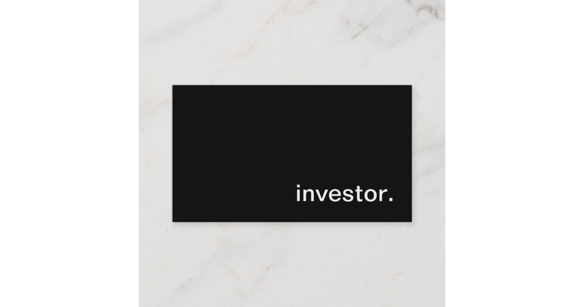 Investor Business Card | Zazzle