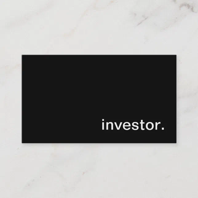 Investor Business Card | Zazzle