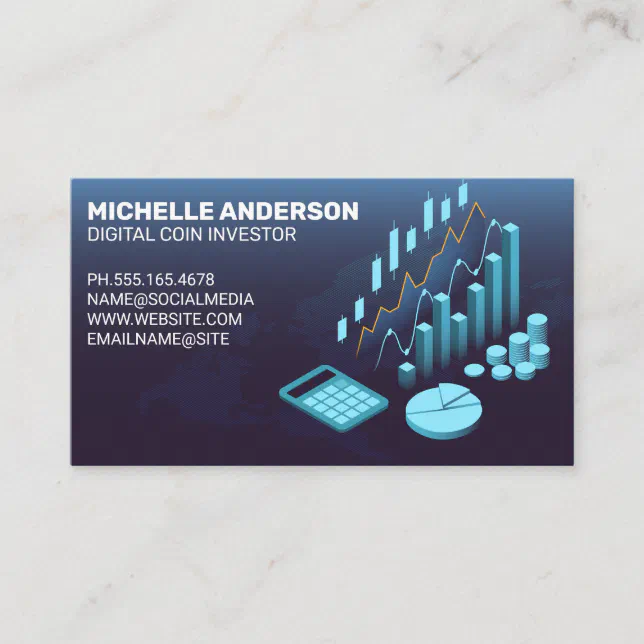 Investor | Finance | Stocks Chart Graph Business Card | Zazzle