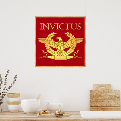 Invictus Engraved Gold poster | Zazzle