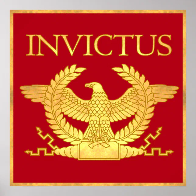 Invictus Engraved Gold poster | Zazzle