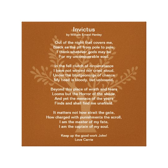 Invictus - I Am The Captain Of My Soul, Canvas Print | Zazzle.com