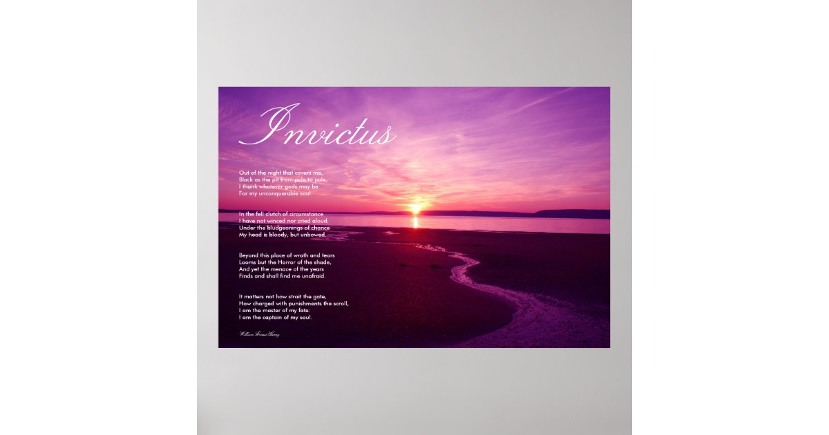 Invictus ~ Inspirational Poem Poster | Zazzle
