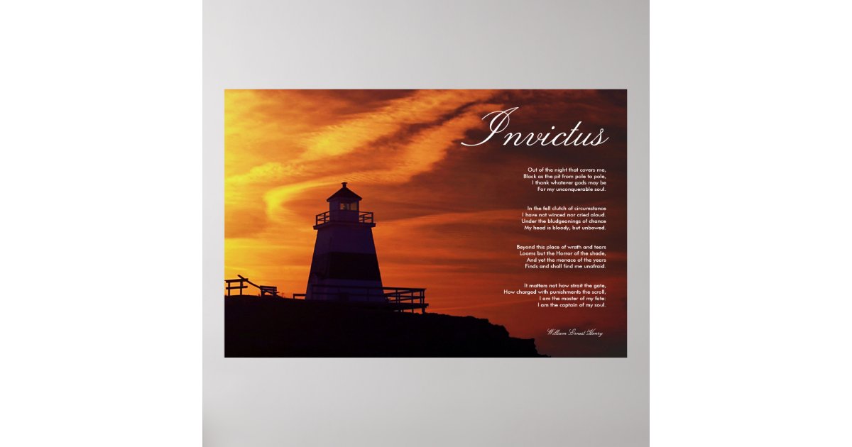 Invictus ~ Inspirational Poem. Poster | Zazzle
