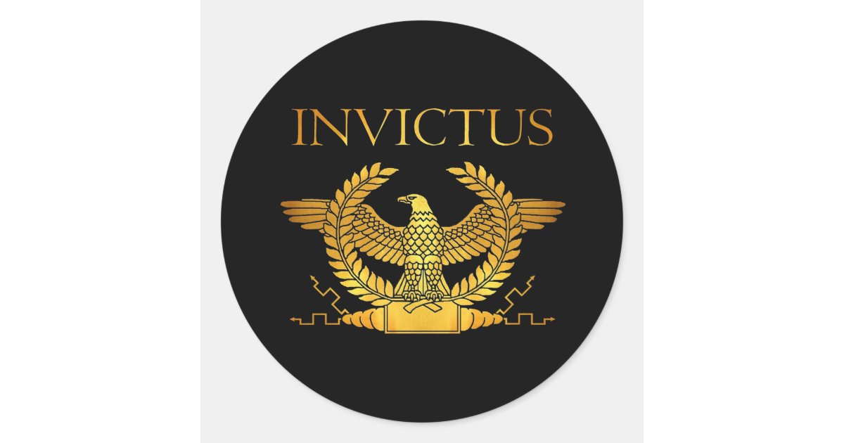 invictus logo classic round sticker | Zazzle