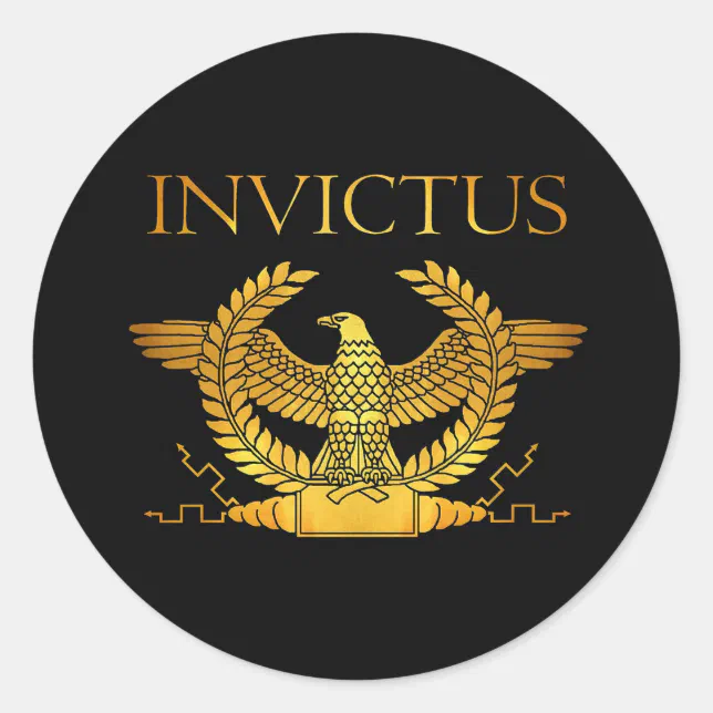 invictus logo classic round sticker | Zazzle