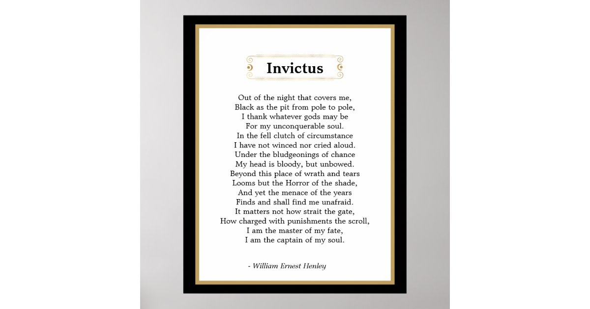 Invictus Poem Poster | Zazzle