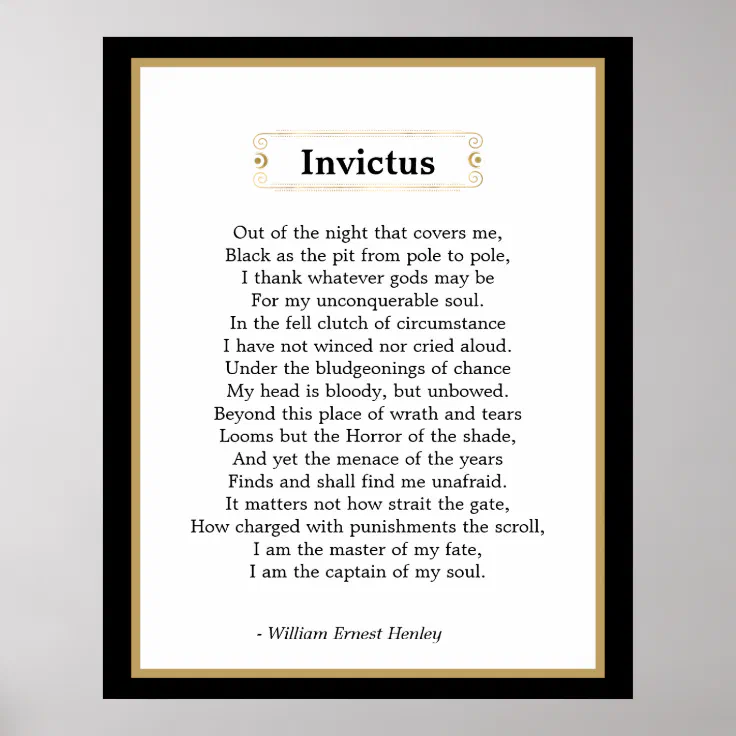 Invictus Poem Poster | Zazzle