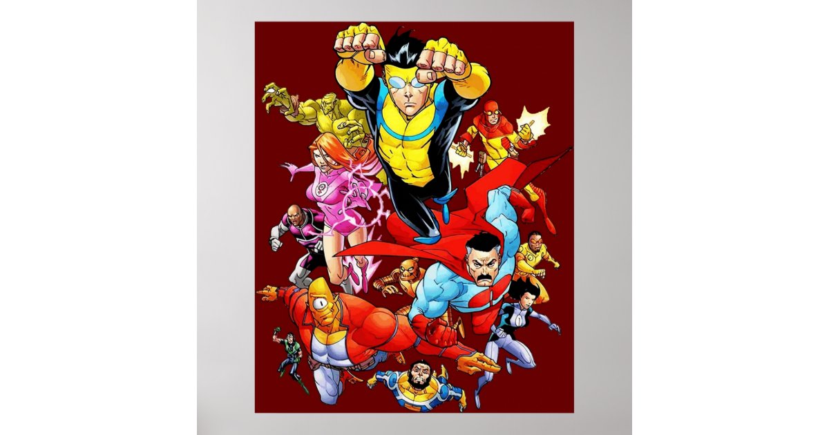 invincible and friend hero art poster | Zazzle