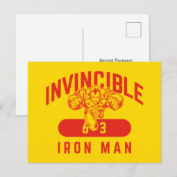 Invincible Iron Man Collegiate 63 Badge Postcard | Zazzle