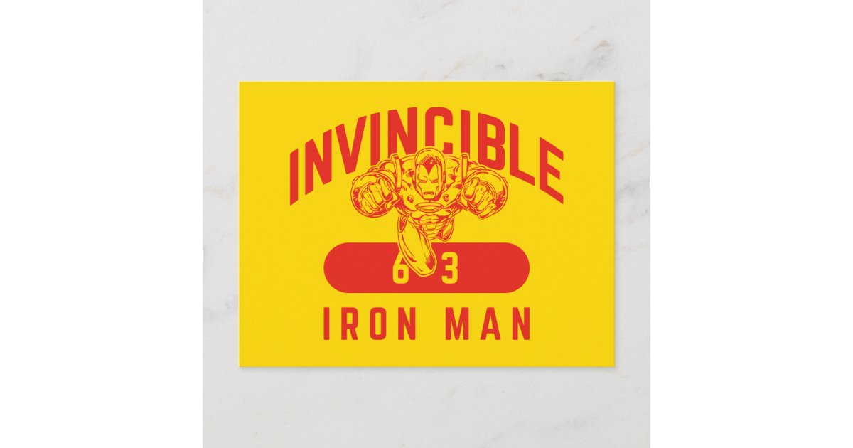 Invincible Iron Man Collegiate 63 Badge Postcard | Zazzle