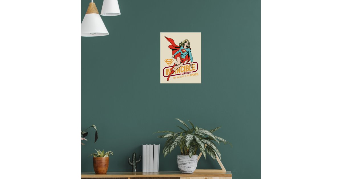 Invincible Supergirl Retro Graphic Poster | Zazzle