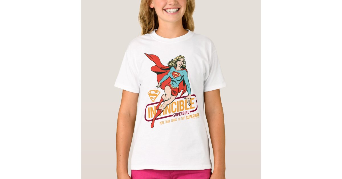 Invincible Supergirl Retro Graphic T-Shirt | Zazzle