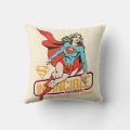 Invincible Supergirl Retro Graphic Throw Pillow | Zazzle