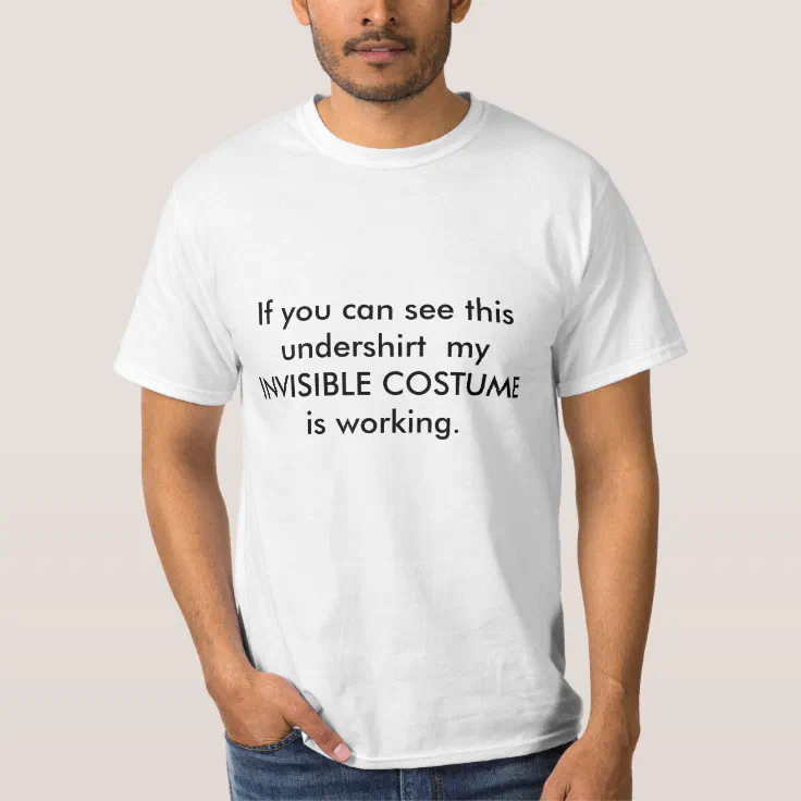 Invisible Costume T-Shirt | Zazzle