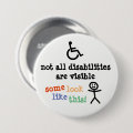Invisible Disability Badge Pinback Button | Zazzle