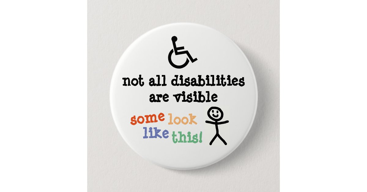 Invisible Disability Badge Pinback Button | Zazzle
