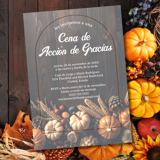 Invitación Cena de Acción de Gracias Con Calabazas Invitation | Zazzle