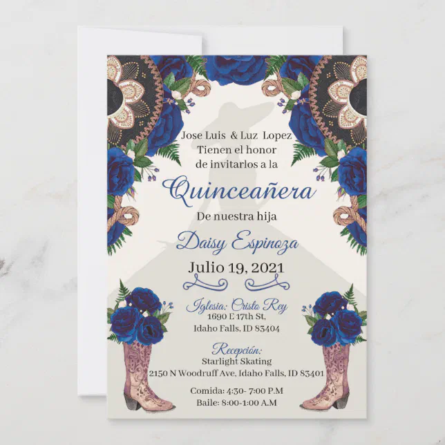 Invitación Charra Quinceanera Invitation, Royal bl Invitation | Zazzle