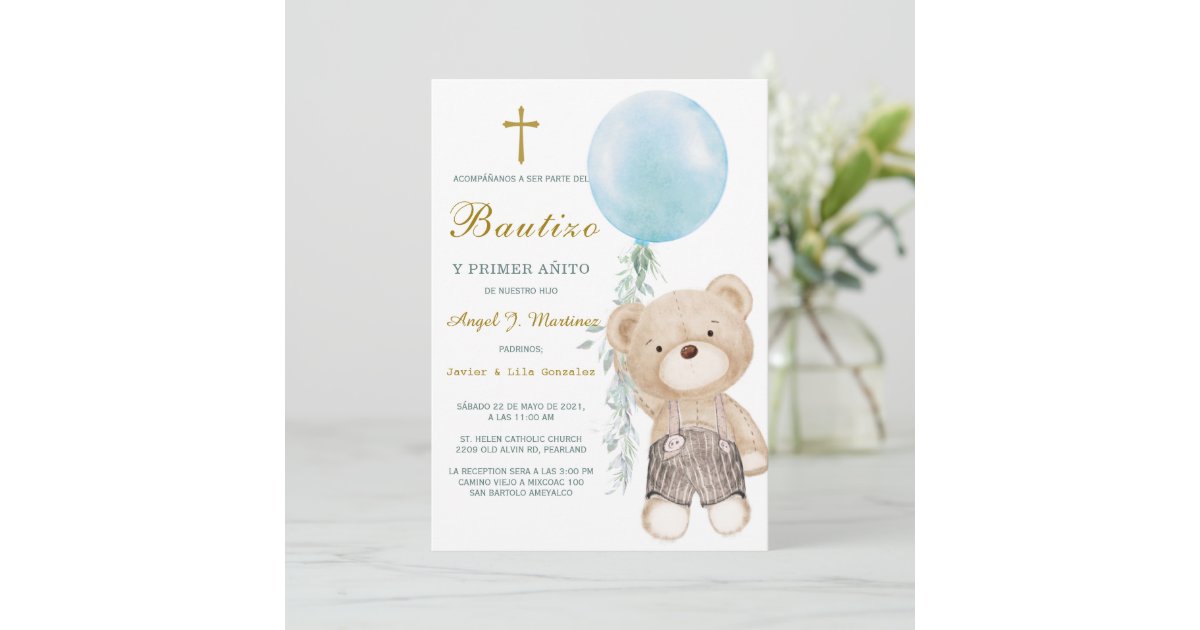 Invitación de Bautizo Y Primer Añito Invitation | Zazzle
