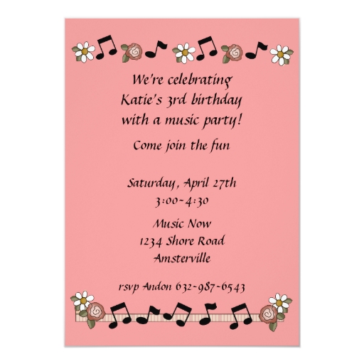 Invitaciónes de cumpleaños de notas musicales - Imagui