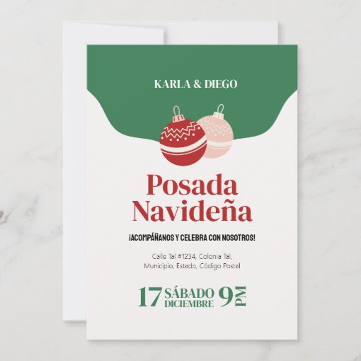 Invitación de Posada Navideña con Esferas Invitation | Zazzle