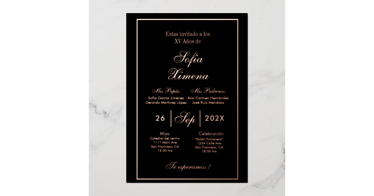 Invitación de quinceañera gold foil foil invitation | Zazzle