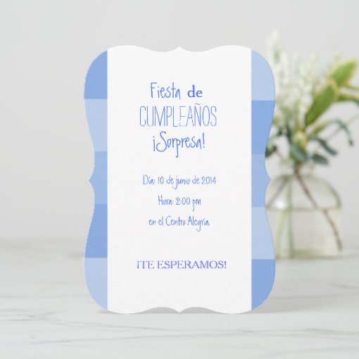 Invitación - Fiesta Sorpresa de cumpleaños - Azul Invitation | Zazzle