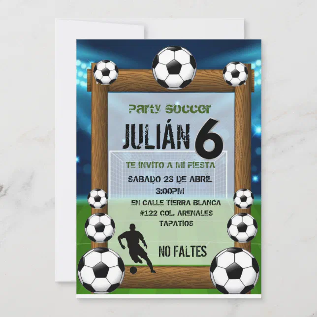 invitación futboll invitation | Zazzle