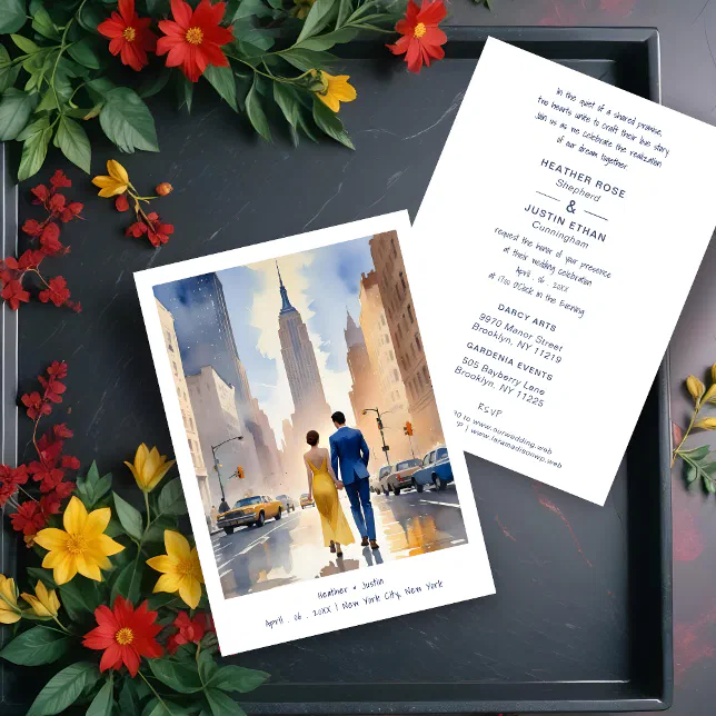 Invitación NY Iconic Building Colorful Cityscape Invitation | Zazzle